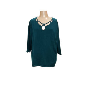 Lane Bryant | Tops | Lane Bryant Blue Acrylic Blouse Size 2628 | Poshmark